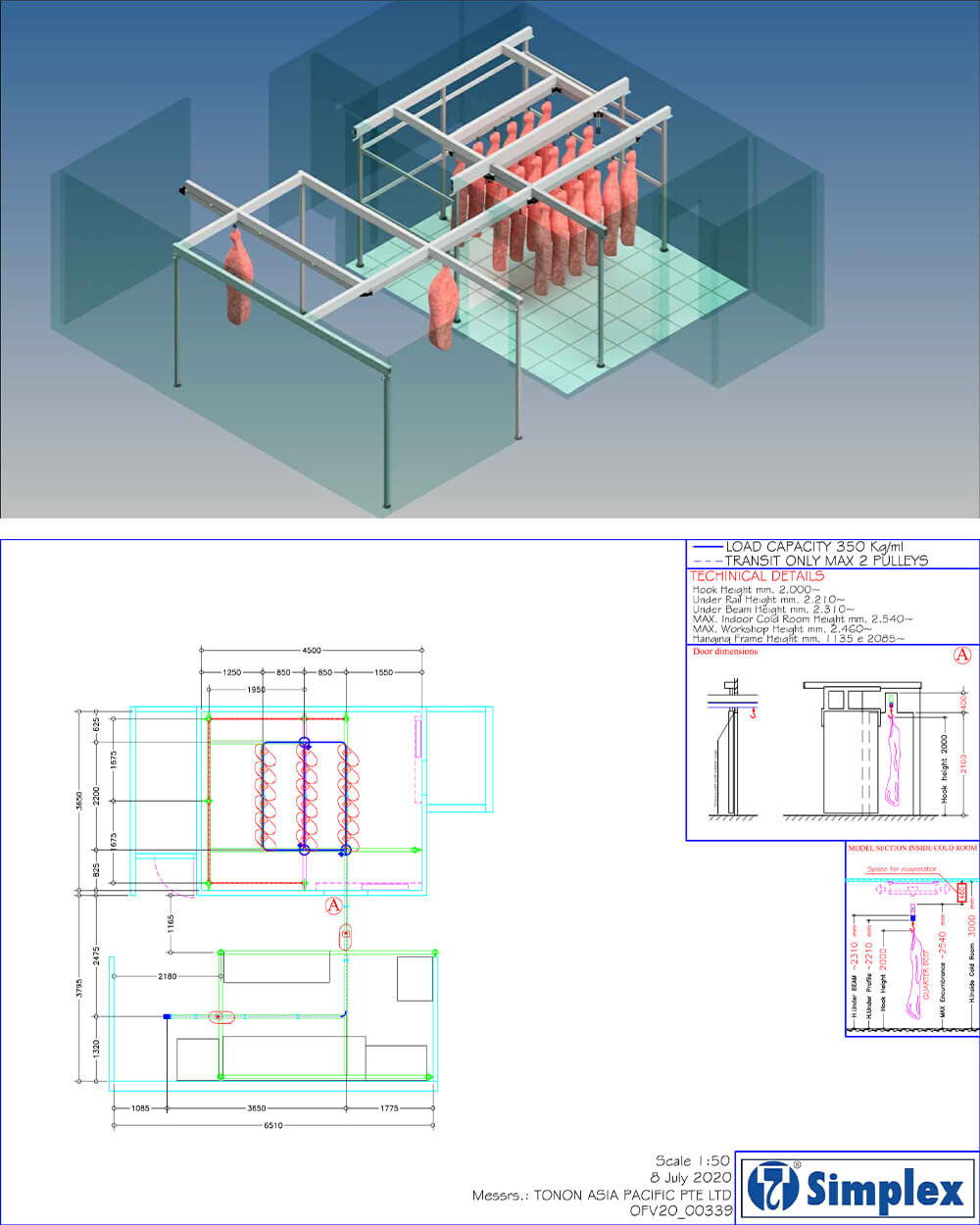 TONON MEAT RAIL Italian Tonon Meat Rail System